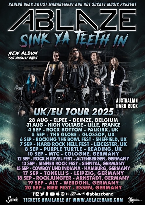 Aussie Rockers Ablaze Announce UK/EU Tour - ROCKPOSER DOT COM